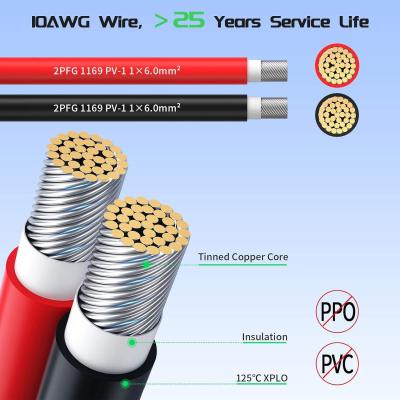 China Waterproof Solar Direct Current Cable Black Red Color Designed for Long Term in Solar Power and Renewable Energy Systems for sale
