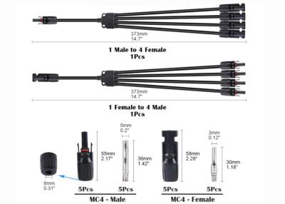Chine Type tuyau de Y de 10AWG ODM 4 à 1 d'embranchement solaire à vendre