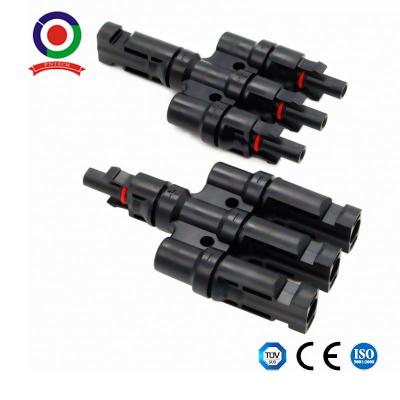 Chine Connecteur des tuyaux d'embranchement du panneau solaire T de 1 paire Y connexion parallèle de MMF + de FFM à vendre