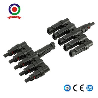 Cina Combinatrice del connettore a spina del connettore di ramo di IP67 T dei collegamenti 1 - 5 del pannello solare 1 paio in vendita