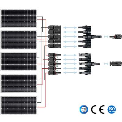 China T Branch 5 To 1  Solar Panel Pv Cable Connector Double Seal Ring For Solar Panel for sale