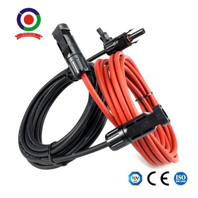 China Black And Red 3 Metres / 10 Feet 4mm2 Solar Panel Cable Extension With Connectors for sale