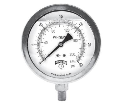 China WINTERS PFH-25 Radial 1.6MPa Oil-Free Pressure Gauge with Stainless Steel Case for sale