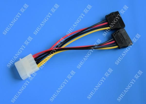 Quality IDE Flat Cable Harness Assembly 4 Pin to 2 x 15 Pin SATA To Serial ATA SATA Connector for sale