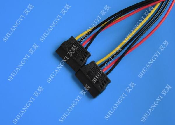 Quality IDE Flat Cable Harness Assembly 4 Pin to 2 x 15 Pin SATA To Serial ATA SATA for sale