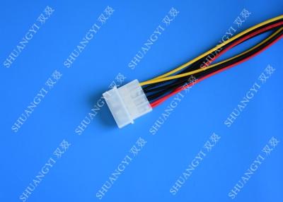 China Computer Molex 4 Pin To 2 x15 Pin SATA Data Cable Right Angle Pitch 5.08mm for sale