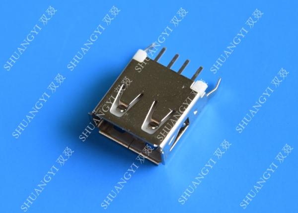 Quality Straight Solder Type USB A Female Plug Connector Jack Silver Tone for sale