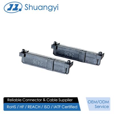 China SAS4/PCIe 68-Pin SMT Female Electronic Signal Connector, 30U" Gold Terminal PCB Connector for Server, Automotive, High-Speed Data Transmission for sale