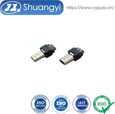 China Mini USB 8-Pin Female Wire-End Connector Gold-Plated Brass Shell | Electronic Cable Connector for Power & Signal Transmission for sale