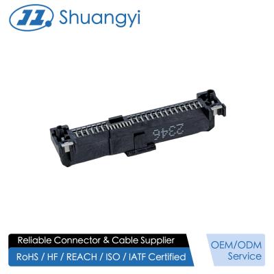 China SAS 29P Female Connector with fish fork, SMT, Gold-Plated 30U", PCB Mount, High-Speed Signal and Power Transmission, RoHS &HF Compliant for sale