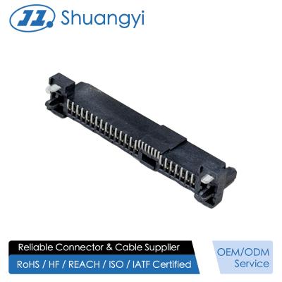 China SAS 29P Female Connector with fish fork, SMT, Gold-Plated 30U", PCB Mount, High-Speed Signal and Power Transmission, RoHS &HF Compliant for sale
