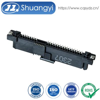 China SAS 29 Pin Female Socket SMT Connector with Positioning Column & Fishhook | Gold-Plated for High-Speed Data Systems, Automotive & Storage Applications for sale