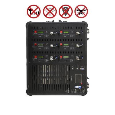 China 10 Channel Handcart Luggage Drone Signal Jammer Countermeasure Device for sale