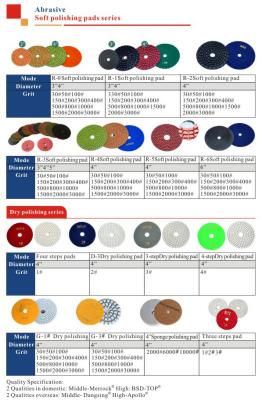 Cina G-2 asciugano i tamponi a cuscinetti per lucidare del diamante per calcestruzzo/pietra che lucida l'alta lucentezza in vendita