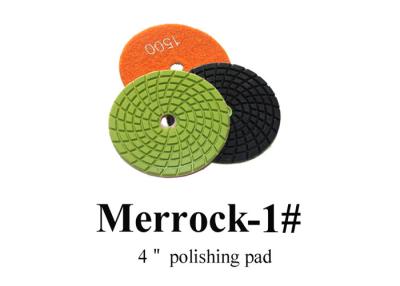 China Wet Abrasive Concrete / Terrazzo Diamond 4 " Polishing Pads Black / Orange 1500# for sale
