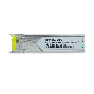 中国 80km 1550nm TX 1490nm RX 1Gトランシーバー シスコ対応 1.25GBASE BiDi SFP LCコネクタ シングルモード 販売のため