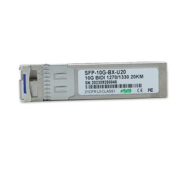 Cina 10GBASE BiDi SFP+ LC connettore Single Mode 20km Reach 1270nm TX /1330nm RX Modulo trasmettitore in vendita