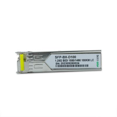 Cina 1.25GBASE BiDi Super Long Haul 1G Transceiver SFP LC Connector Single Mode 100km 1550nm TX 1490nm RX Transceiver in vendita