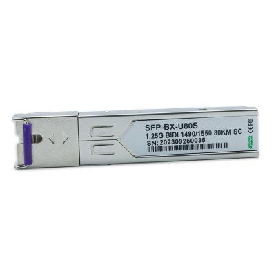 中国 シングルモード 1Gトランシーバー 80km 1490nm TX 1550nm RXトランシーバーモジュール シスコ互換性 1.25GBASE BiDi SFP SCコネクタ 販売のため