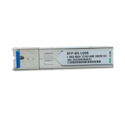 中国 ジュニッパー対応 1.25GBASE BiDi SFP SCコネクタ SMF 20km リーチ 1310nm TX / 1490nm RX トランシーバー モジュール 販売のため