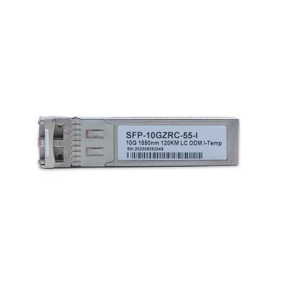 中国 10GBASE ZR 120km 長距離 1550nm SFP+ デュプレックス LC OS2 SMF トランスミッション モジュール 販売のため