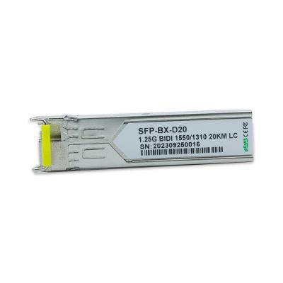 Cina Cisco Compatibile 1.25GBASE BiDi SFP LC Connector Single Mode 20km 1550nm TX / 1310nm RX 1 G SFP in vendita