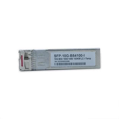 Cina 10GBASE SFP+ Transceiver BiDi 100km I-Temp OS2 SMF simplex LC TX 1550nm/RX 1490nm Modulo in vendita
