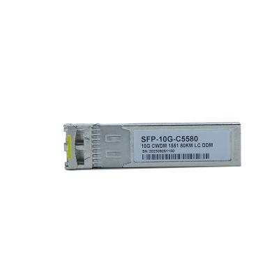 Cina 10G 1470nm-1610nm CWDM 80km 10GBASE SFP+ Trasmettitore su OS2 modulo SMF LC duplex in vendita