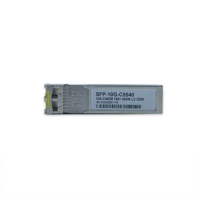 中国 10G SFP+ CWDM 1270nm-1610nm 40km トランシーバー OS2 SMFデュプレックスLCモジュール 販売のため