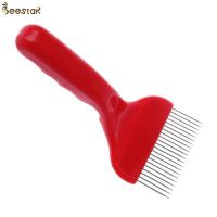 China Red Thick Handle Honey Uncapping Tools Hive Tools Beekeeping Uncapping Fork for sale