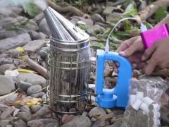 Fumeur américain vert de ruche d'abeille de style avec la boîte de soufflet de cuir d'Atificial pour l'apiculture