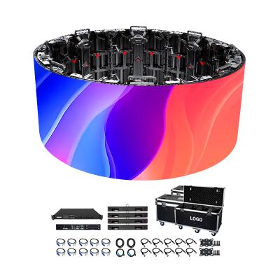 China HD Waterproof Big Out Door Modules Hang Truss Stage Backdrop Exhibition Church Display Portable Mobile Curved LED Rental Screens for sale