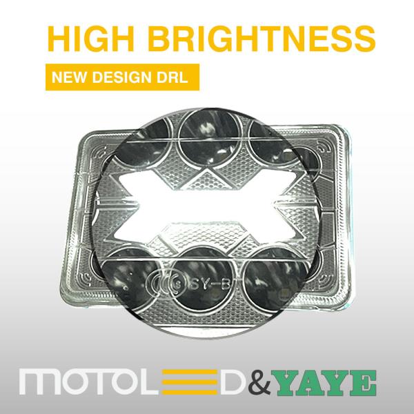 Quality 4x6 inch Cg125 125cc Red Blue Motorcycle Led Light Headlights with Plastic for sale