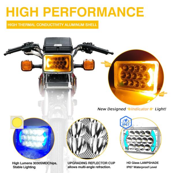 Quality 575*350*295 mm YAYE CG125 Built-in Motorcycle LED Headlight Bulb with DRL / Turn for sale