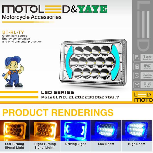 Quality 575*350*295 mm YAYE CG125 Built-in Motorcycle LED Headlight Bulb with DRL / Turn for sale