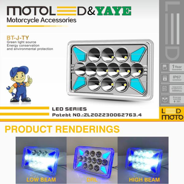 Quality 575*350*295 mm YAYE CG125 DC12V Motorcycle LED Headlight Bulb with DRL / Turn for sale