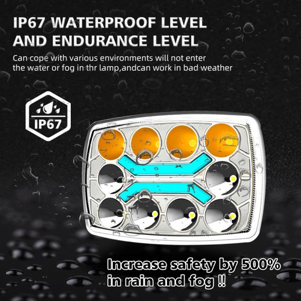Quality IP67 Yellow White High Beam White Low Beam DRL Motorcycle LED Headlight Semi for sale