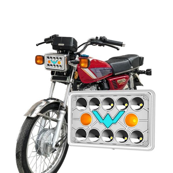 Quality YAYE CG125 DC12V Semi-assembly Red DRL White Hi/Lo Beam Motorcycle LED Headlight Durable for sale