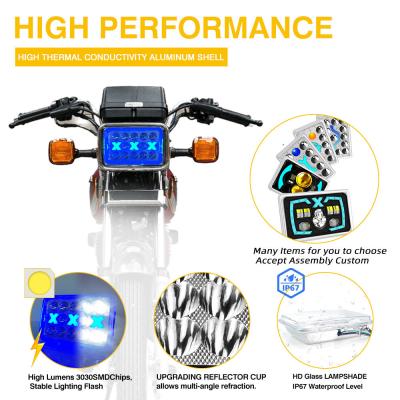 중국 플라스틱 반사기 6 * 4 인치 DC12V Cg125 125cc DRL 플래시 오토바이 LED 액세서리 전등 판매용