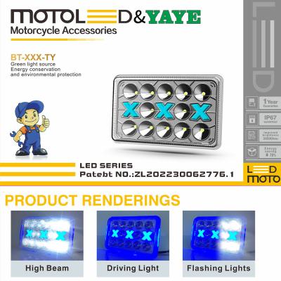 중국 플라스틱 반사기 6 * 4 인치 DC12V Cg125 125cc DRL 플래시 오토바이 LED 액세서리 전등 판매용