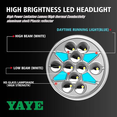 China Plastic Reflector YAYE GN125 2 In 1IP67 High Brightness Round Motorcycle Headlight with DRL/Turn Signal for sale