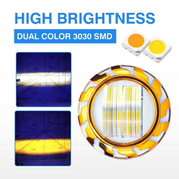 Quality 20W 2000LM Motorcycle DRL Headlight White Yellow Light Blue DC12V for sale