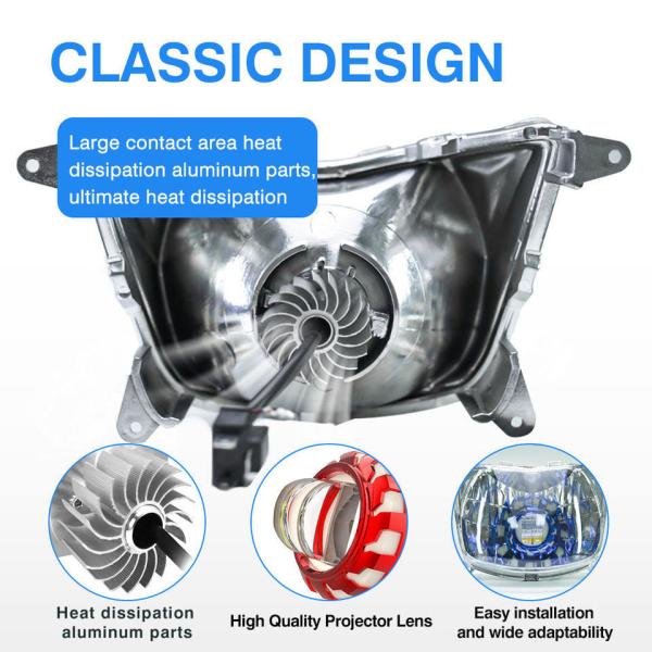 Quality 20W 2000LM Motorcycle DRL Headlight White Yellow Light Blue DC12V for sale