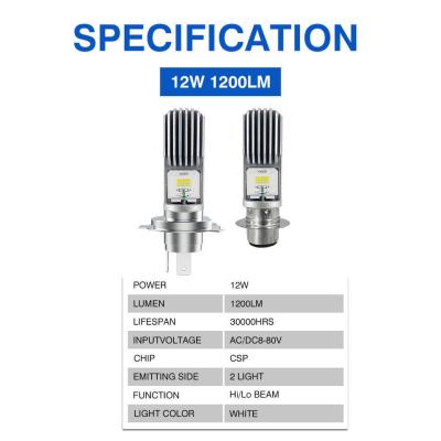 China CSP H4 HS1 BA20D H6 H6M Motorfiets LED-lampen 12W P15D LED-koplamp Te koop