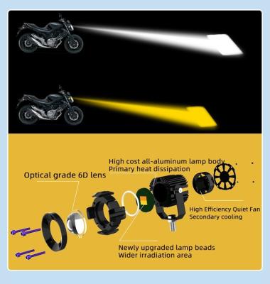 China Motorcycle Optical LED Lens Headlight IP67 LED External Spotlight 3000k/6500k/8000k for sale
