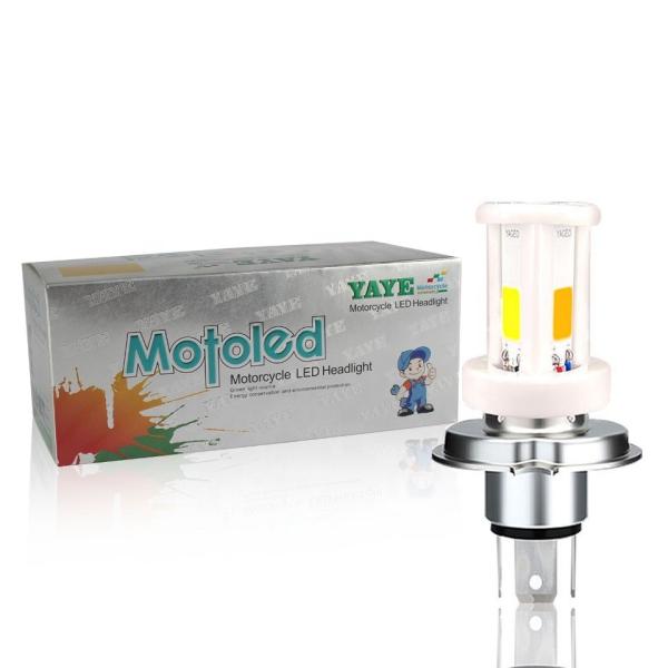 Quality AC/DC 8-80V H4 HS1 BA20D H6 18w Dual Color White Yellow Ceramic Motorcycle Led Headlight for sale