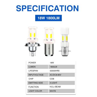 Cina 18W 1800LM Ceramica P15D H4 BA20D AC DC Lampada a motore con chip COB a 3 lati in vendita