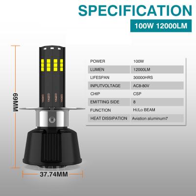 Cina YAYE 100W 12000LM 8 Side Emitting H4 Led Motorcycle Headlight con design e durabilità in vendita