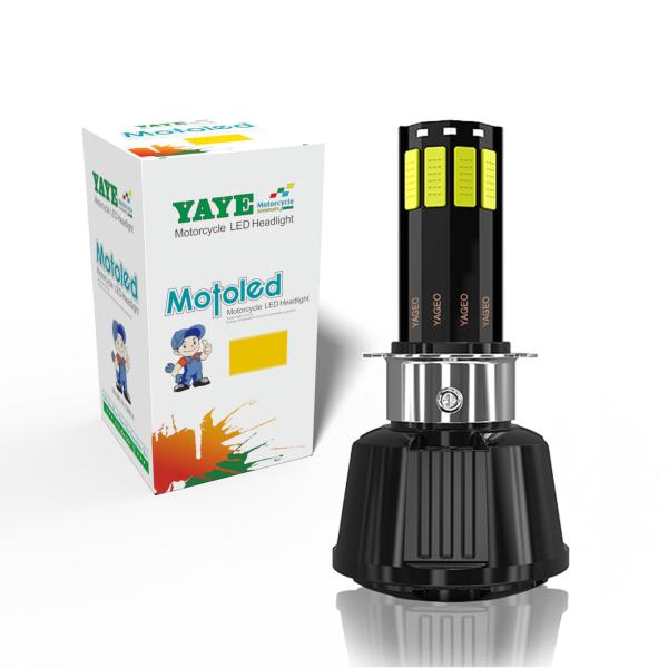 Quality AC DC 8-80V H4 Ba20d HS1 H6 P15D COB Motorcycle Headlight Bulb White Yellow Blue for sale