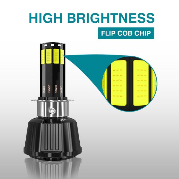 Quality AC DC 8-80V H4 Ba20d HS1 H6 P15D COB Motorcycle Headlight Bulb White Yellow Blue for sale